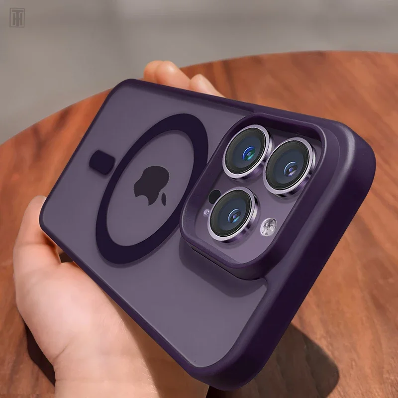 Luxury-Dark-Purple-Transparent-Magsafe-Magnetic-Case-For-iPhone-15-14 ...