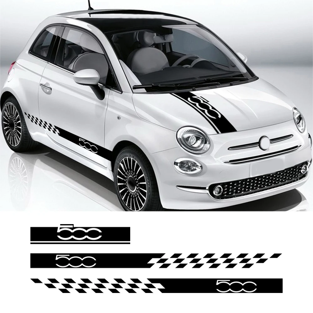 3PCS-Car-Hood-Cover-Door-Side-Skirt-Stripe-Stickers-Racing-Sport-Vinyl ...