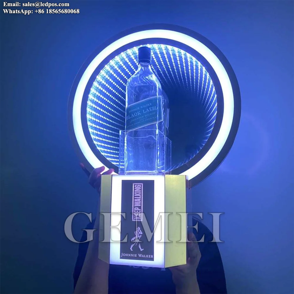 Infinity Mirror Keep Walking Johnnie Walker Whiskey Bottle Handheld ...