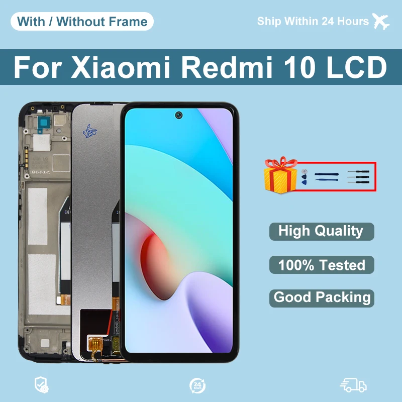 6.5 "original para xiaomi redmi 10 display lcd 21061119ag tela de toque para redmi 21061119dg ...