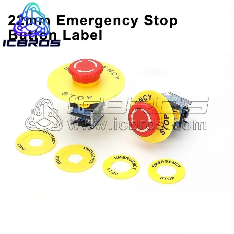 22mm-16mm-Emergency-Stop-Button-Label-Yellow-Label-Warning-Emergency ...