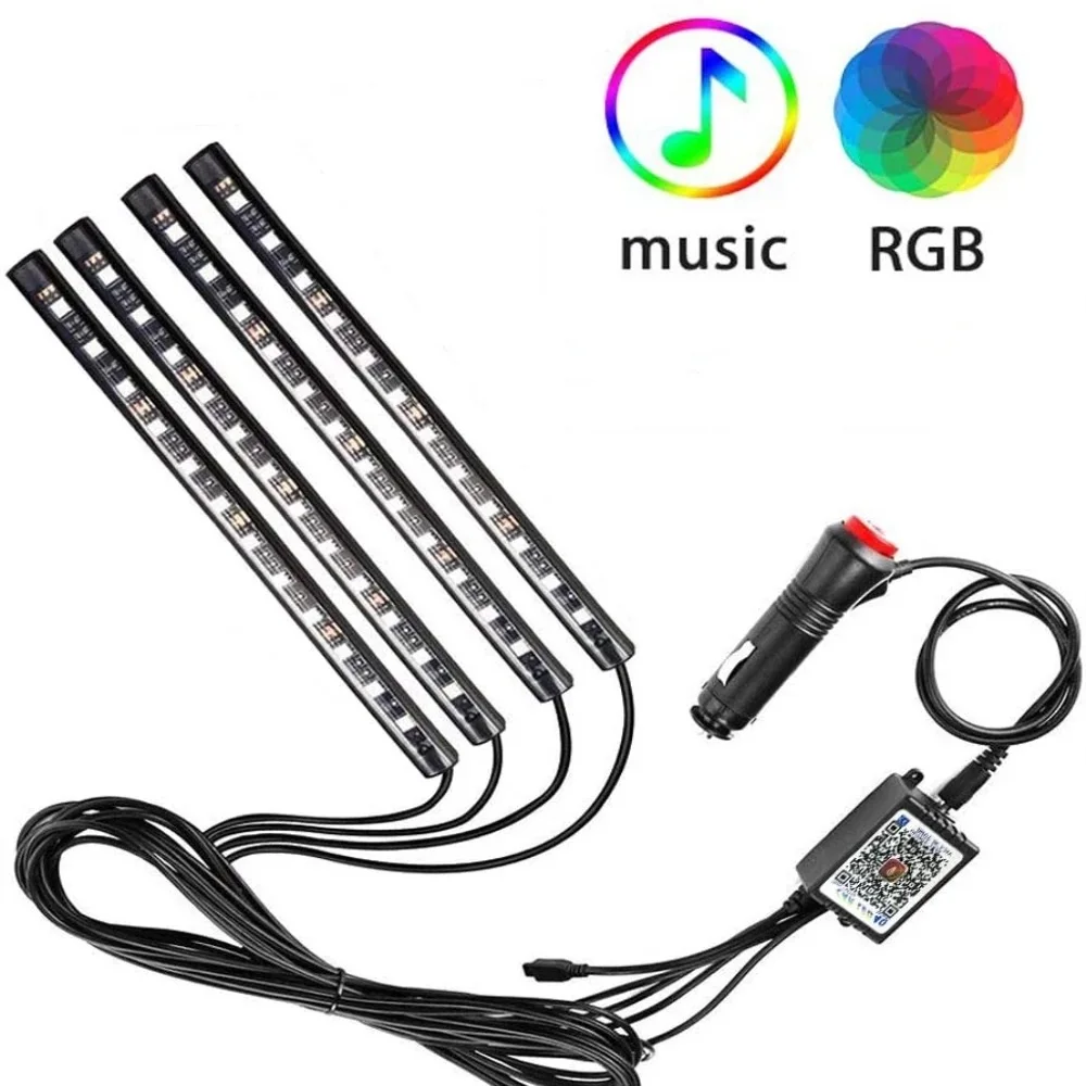 Car Interior Decorative Lamps Strips Atmosphere Lamp Cold Light ...