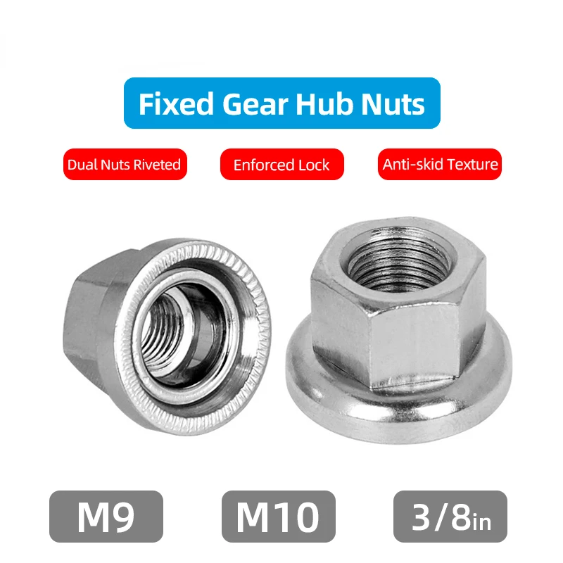 Fixed-Gear-Hub-Nut-Front-Rear-Drum-Axle-Bushing-M9-M10-3-8in-26tpi-Dual ...