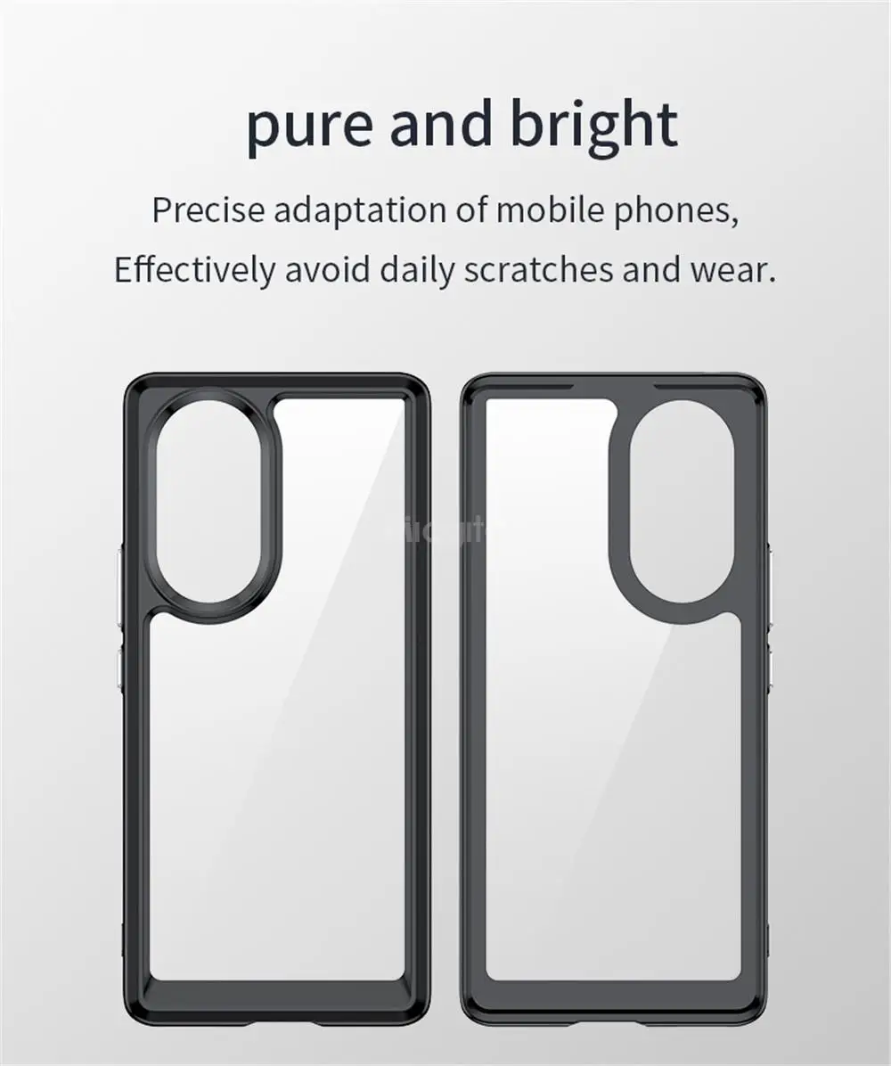 Case For Honor 50 Pro Silicone Bumper Acrylic Transparent Candy ...