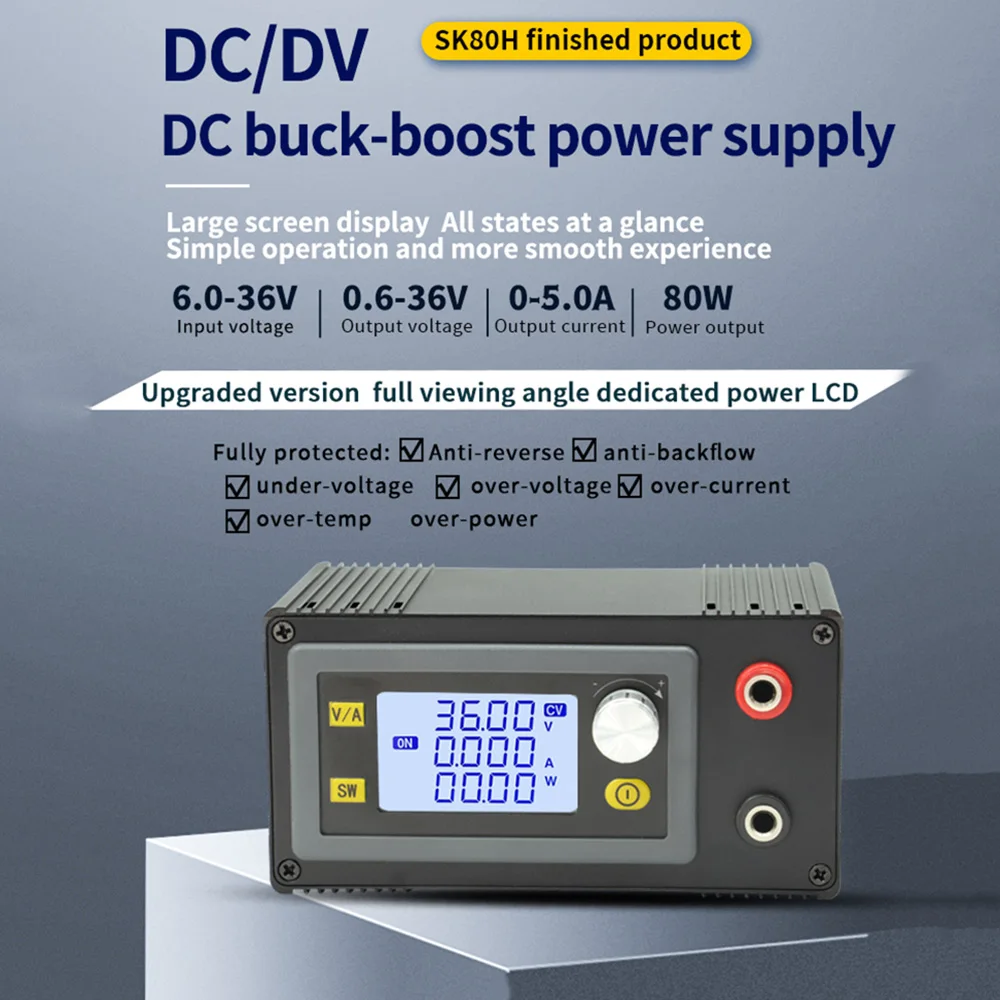 Convertidor Buck Boost DC DC CC CV 6 36V 5A 6V 12V 24V módulo de potencia fuente de alimentación ...