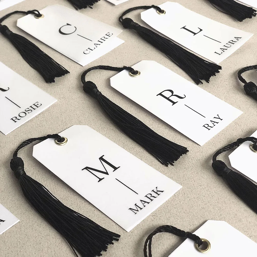Personalised-Tassel-Place-Name-Card-Hanger-Name-Tag-Seat-Reservation ...