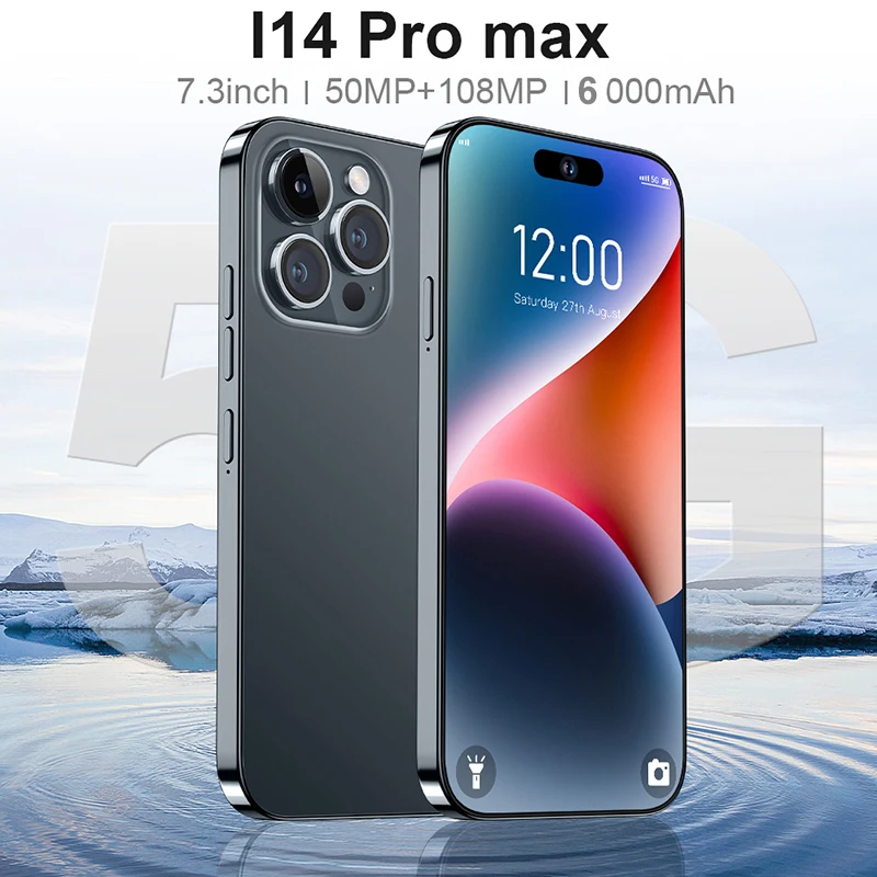 Teléfono Inteligente i14 Pro Max, versión Global, Pantalla Completa de 7,3 pulgadas ...