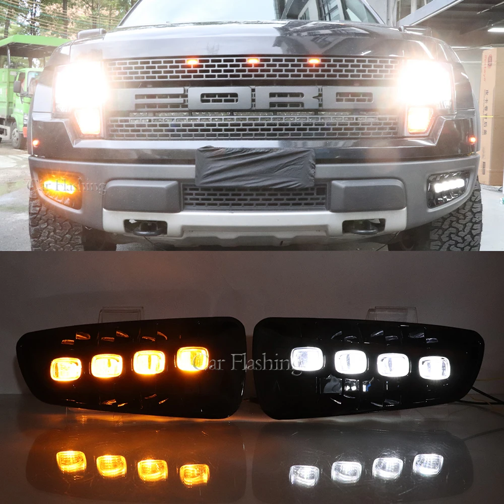 1-Set-For-Ford-Raptor-SVT-F150-2009-2010-2011-2012-2013-2014-DRL-LED ...