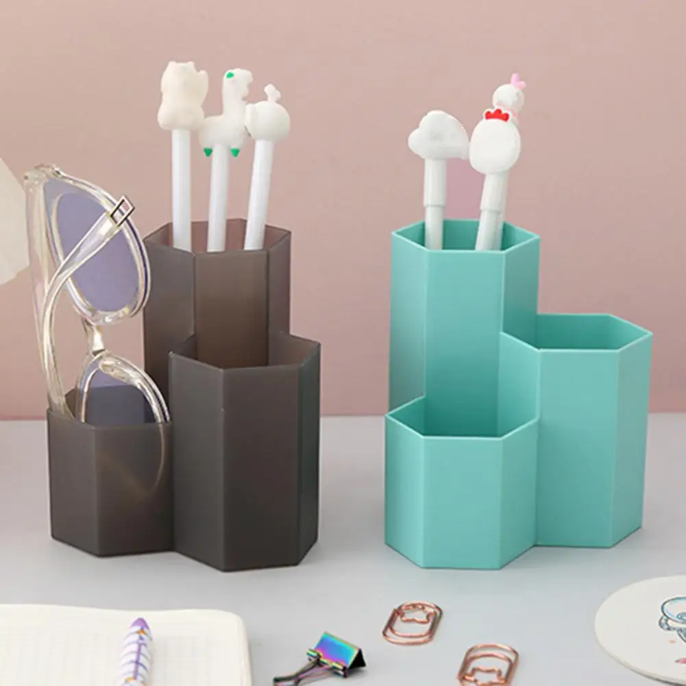 Pen-Holder-Honeycomb-Shape-Slant-Insert-Desk-Organizer-Plastic-3 ...
