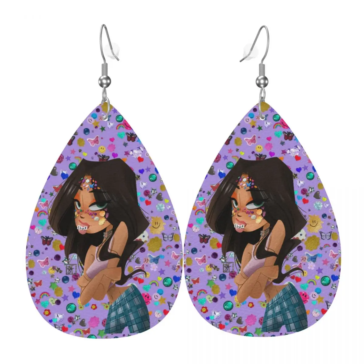 Custom O-Olivia Singer R-Rodrigo Sour Prom Leather Teardrop Earrings ...