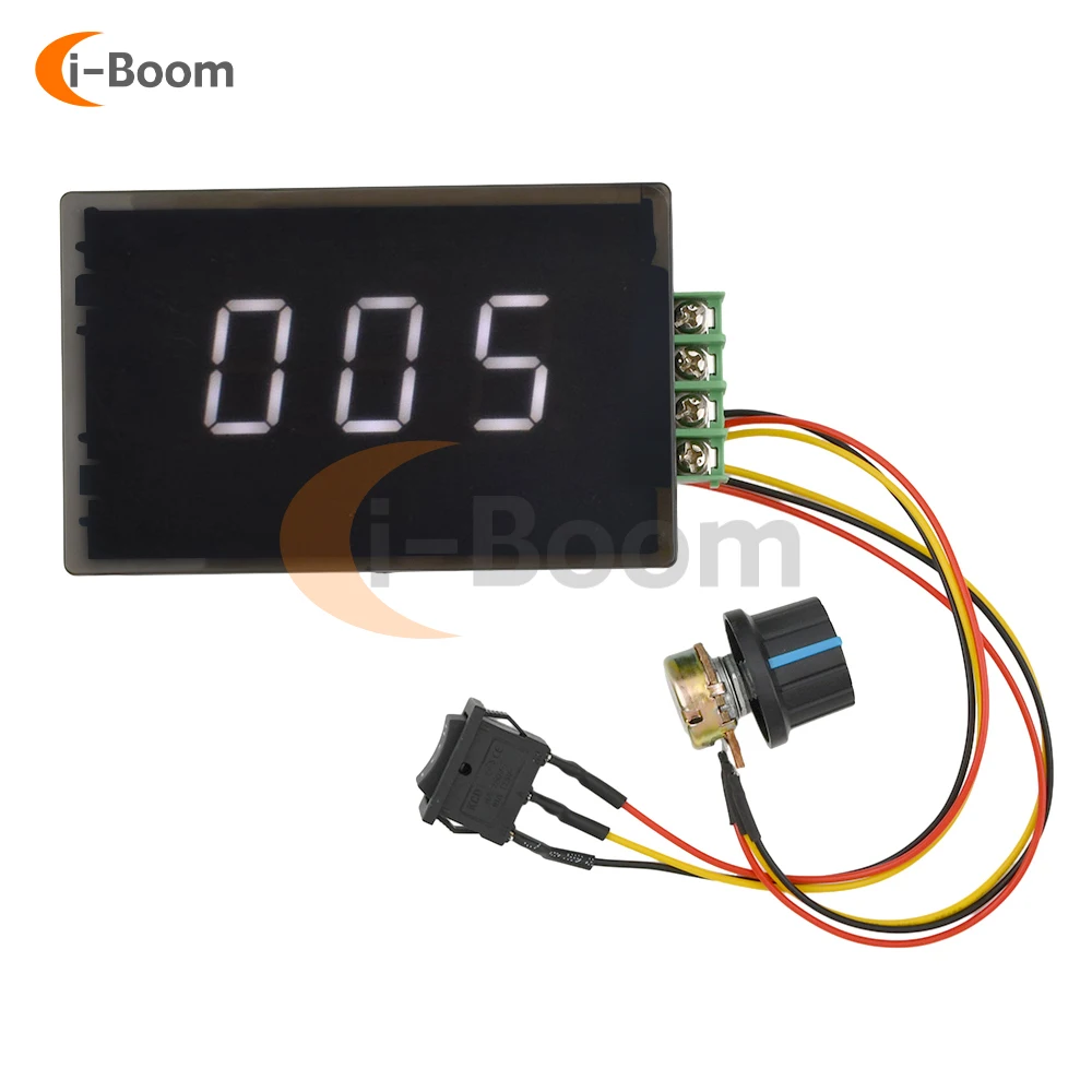 DC 6-60V 20A Motor Speed Controller Digital Display 0~100% Adjustable ...