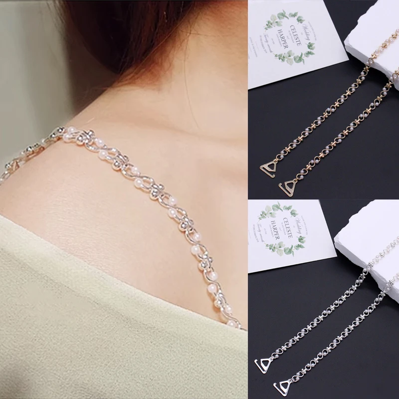 Intimate-Accessories-Adjustable-Decorative-Bra-Straps-Bra-Chain-Pearls ...