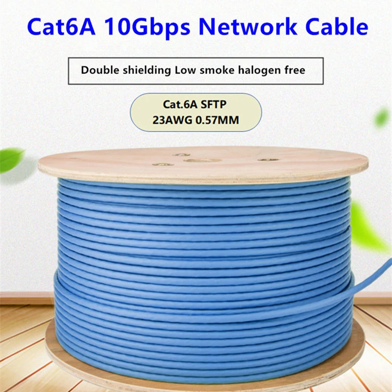 Cat6A Kabel Ethernet Kecepatan Tinggi SFTP Perlindungan Ganda Kabel ...