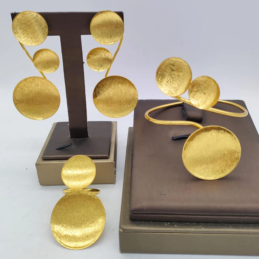 Dubai-Gold-Plated-Earrings-and-Ring-Jewelry-Set-for-Party-Dangle ...