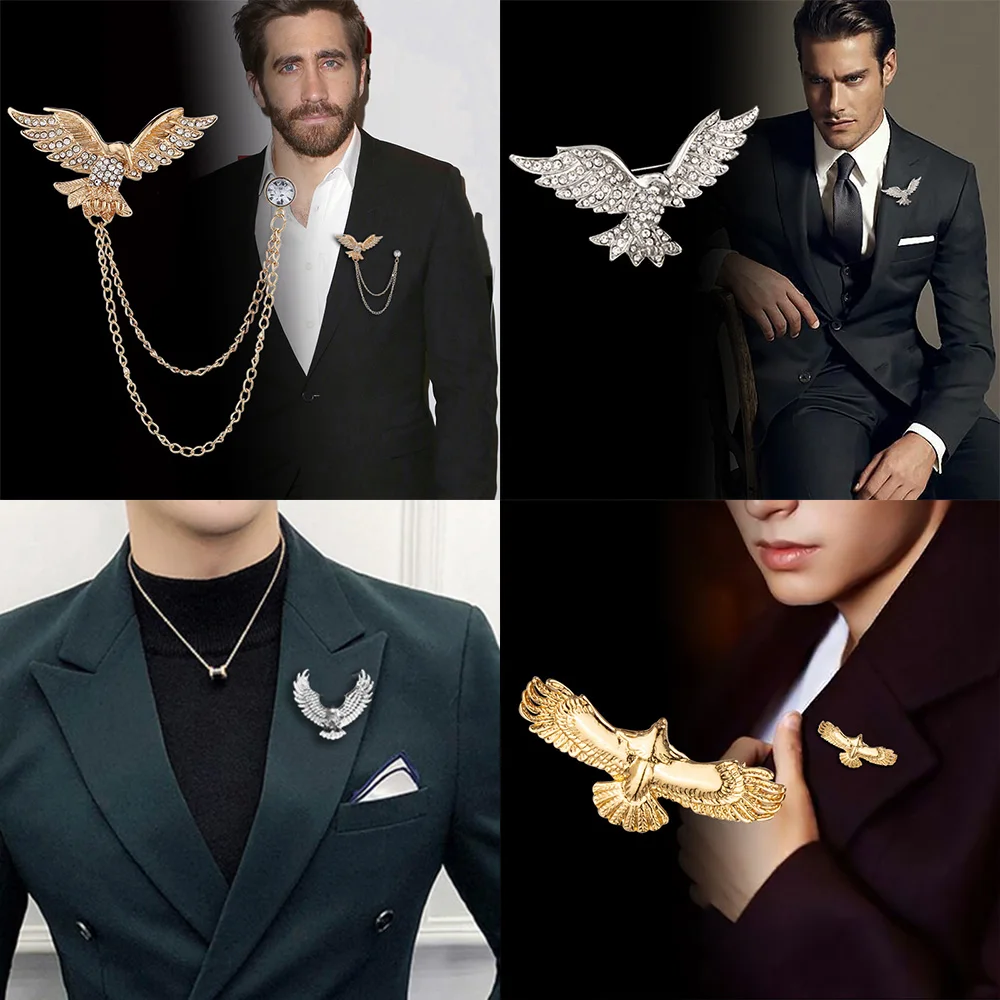 Broche-cl-ssico-Eagle-Suit-masculino-alfinete-de-lapela-vintage-corsage ...
