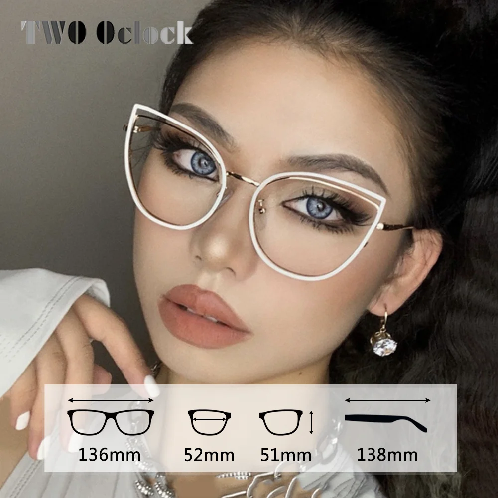 2023-Luxury-Brand-Cat-Eye-Eyeglass-Frames-Women-Fashion-Optical-Frames-Transparent-Lenses-Non ...