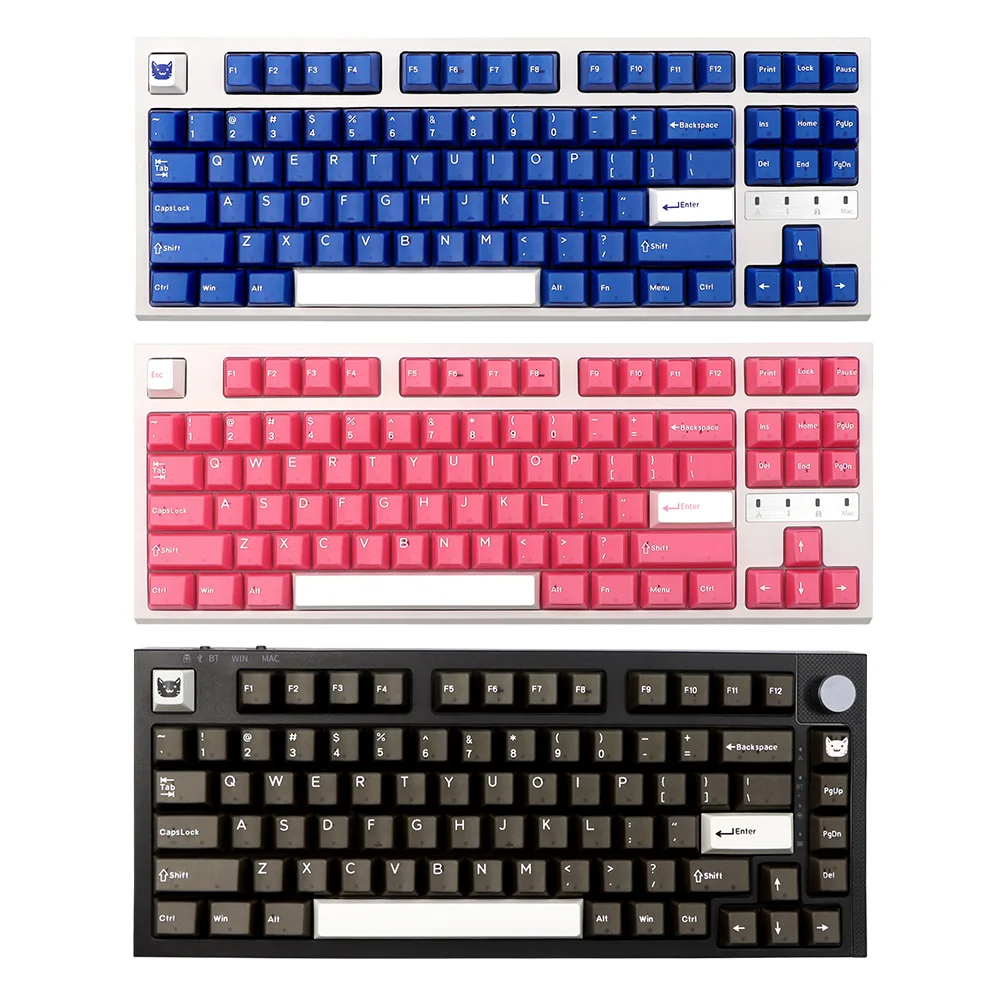Klein blue GMK Keycap Transparent black Pink Cherry Profile Double Shot ...