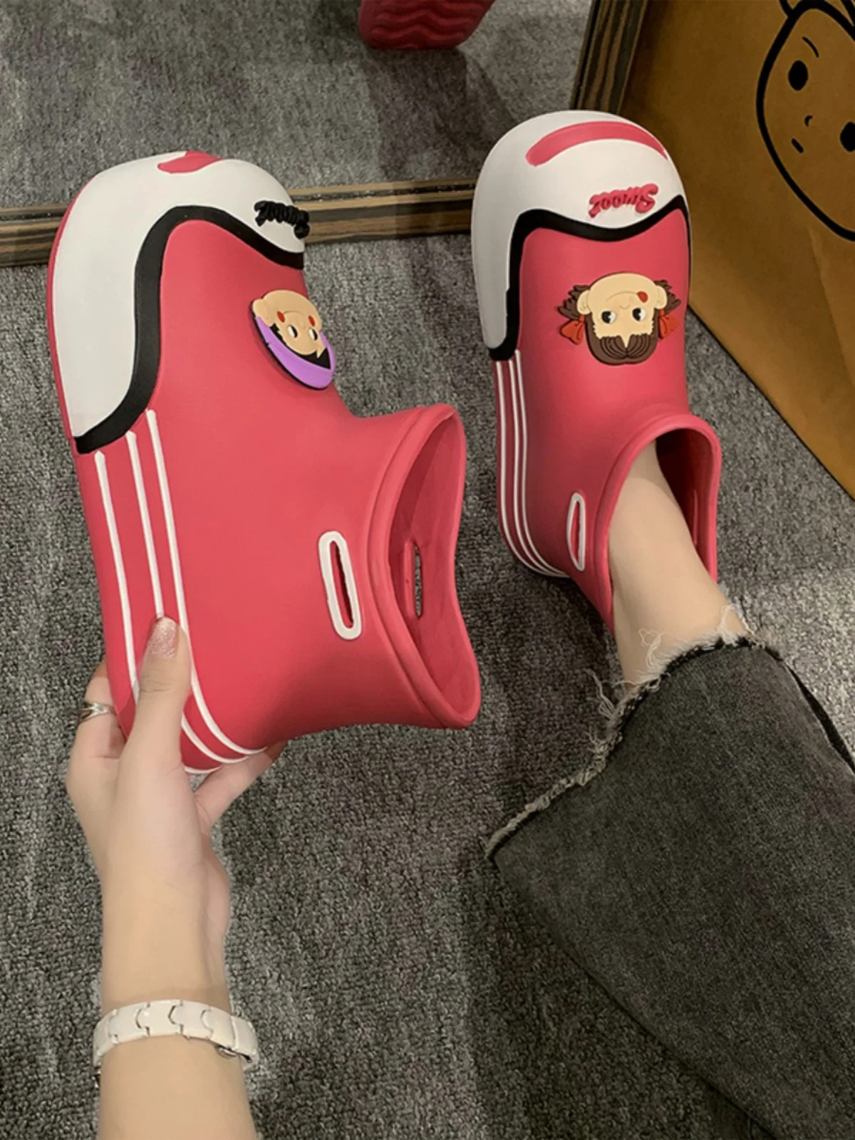 Fashionable Women's Rain Boots Low Cut Short Boot Thick Bottom ...