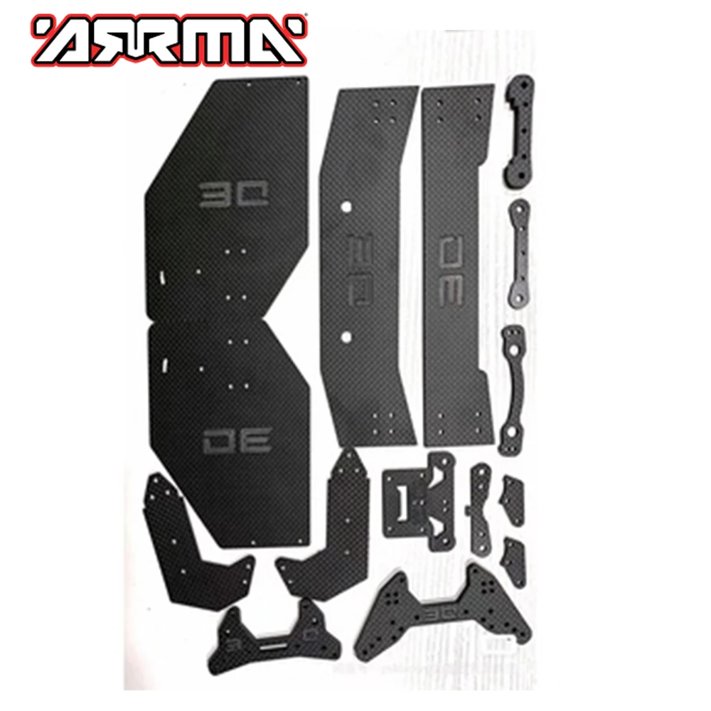 1/7 Arrma Limitless F1 V2 INFRACTION 6S 탄소 섬유 리어 윙 세트, 쇼크 타워 애커만 스티어링 ...