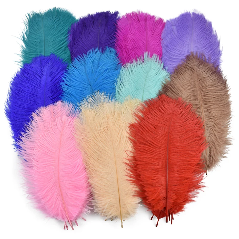 10Pcs Colored Ostrich Feathers 15-20CM 6-8" Manmade Deco Artificial ...