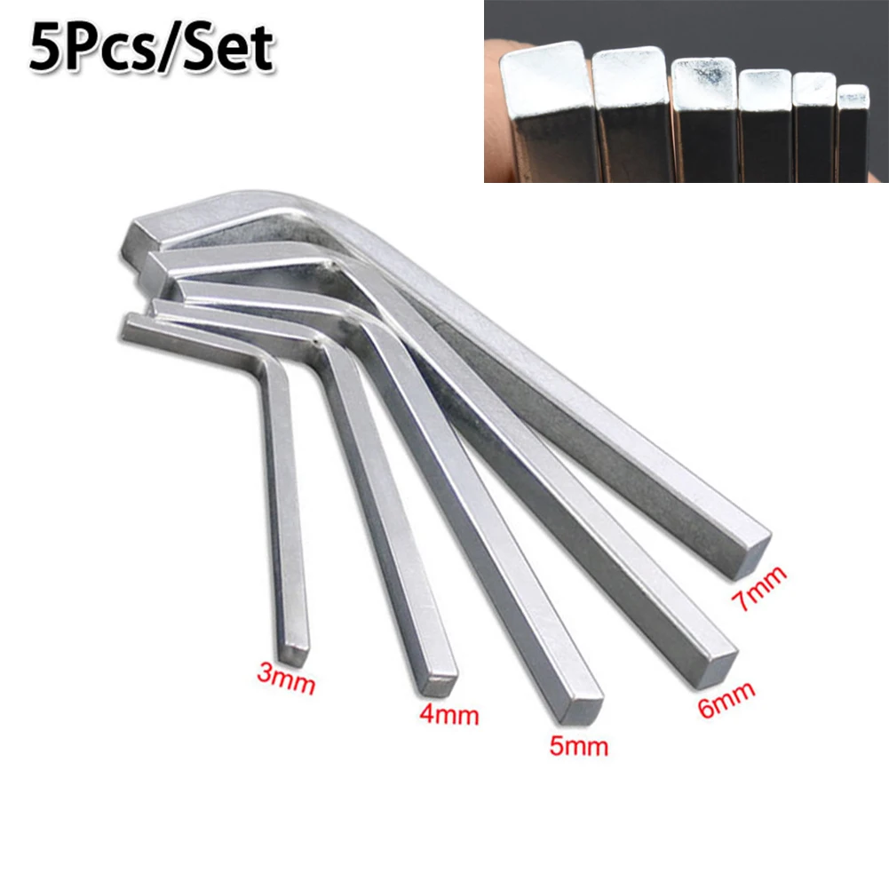 5Pcs/Set Hand Tools L Shape Square Head Wrench Square Key 4 Point ...