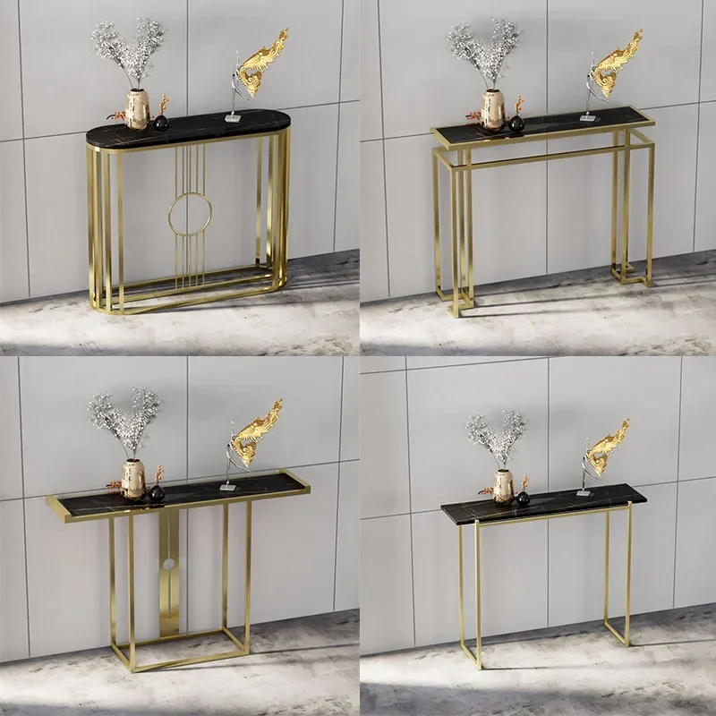 Light-Luxury-Hallway-Corridor-a-Long-Narrow-Table-Side-View-Modern ...