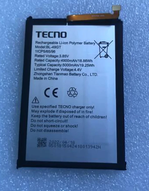 TECNO-Bateria-Original-para-Celular-Alta-Qualidade-BL-49GT-BL-49ST-BL ...