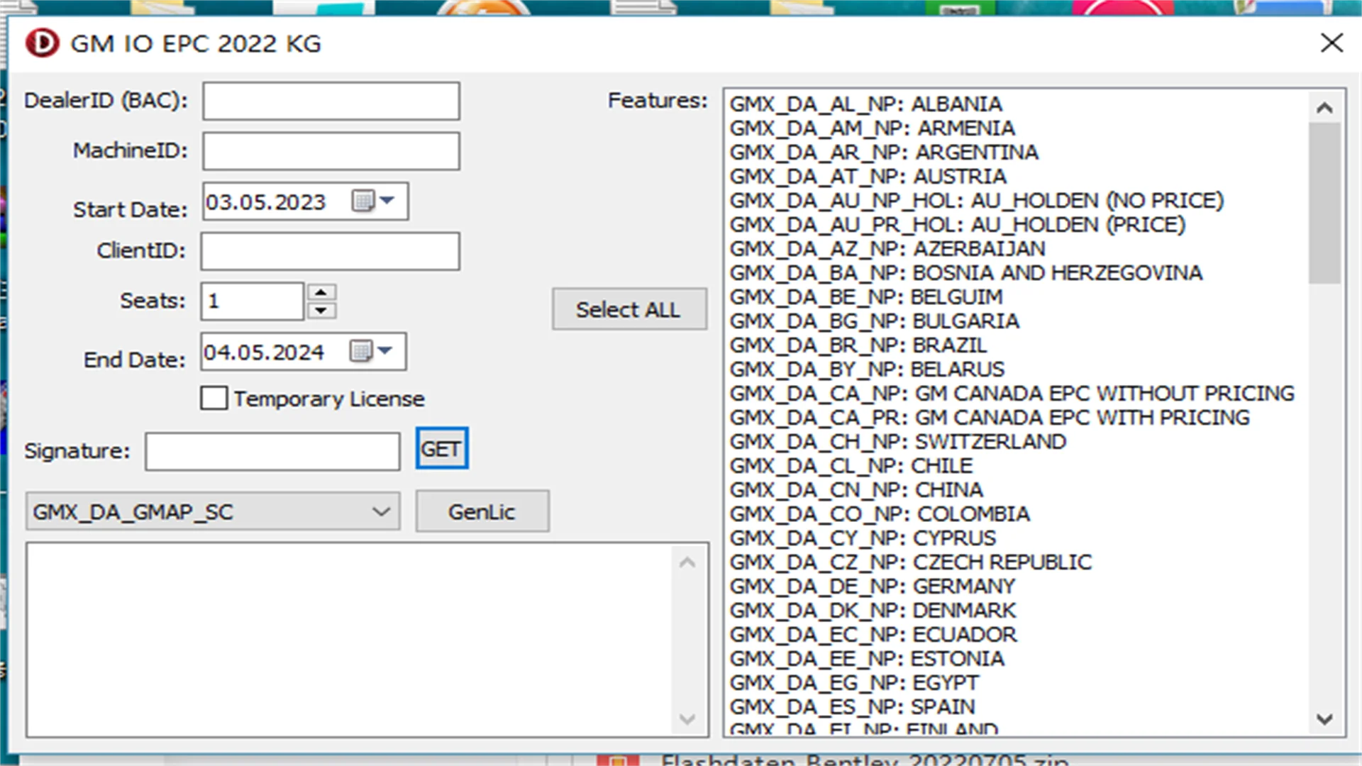 GMIO KG GM catálogo de piezas para GMIO keygen