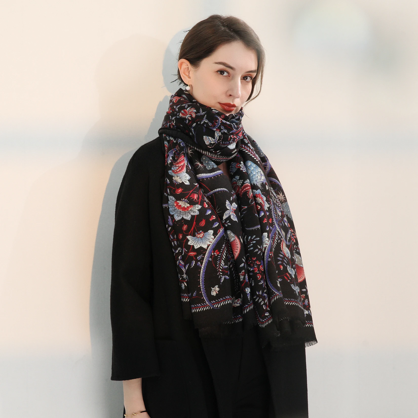 100-wool-Bufanda-Mujer-Wool-Poncho-Head-Women-Lady-Warm-Shawl-Stoles ...