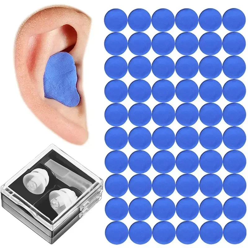 60Pcs-Moldable-Shaped-Noise-Reduction-PU-Earplugs-Aid-Sleep-Soft ...
