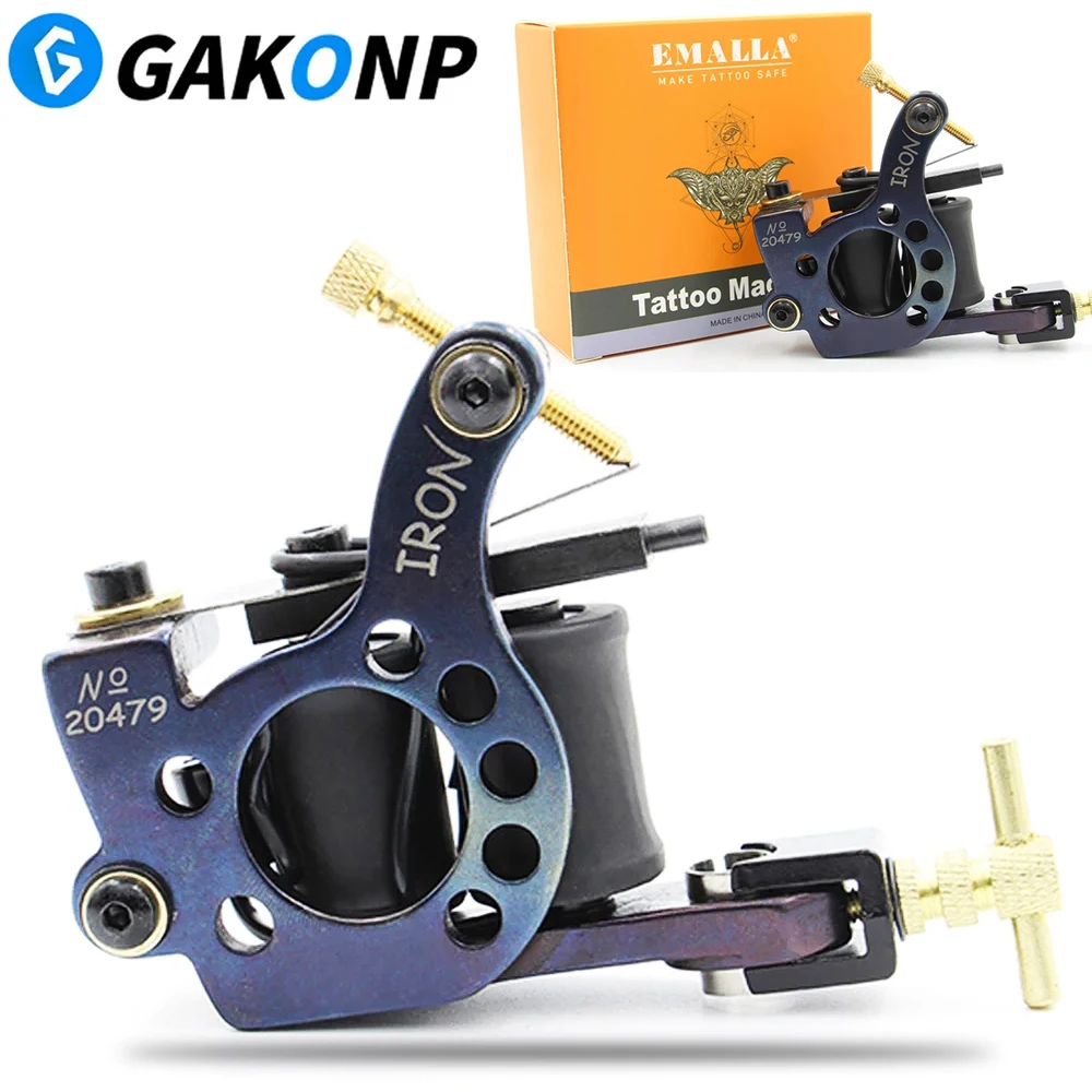 EMALLA-10-Warp-Coils-Tattoo-Machine-Iron-Handmade-Rotary-Tattoo-Machine ...