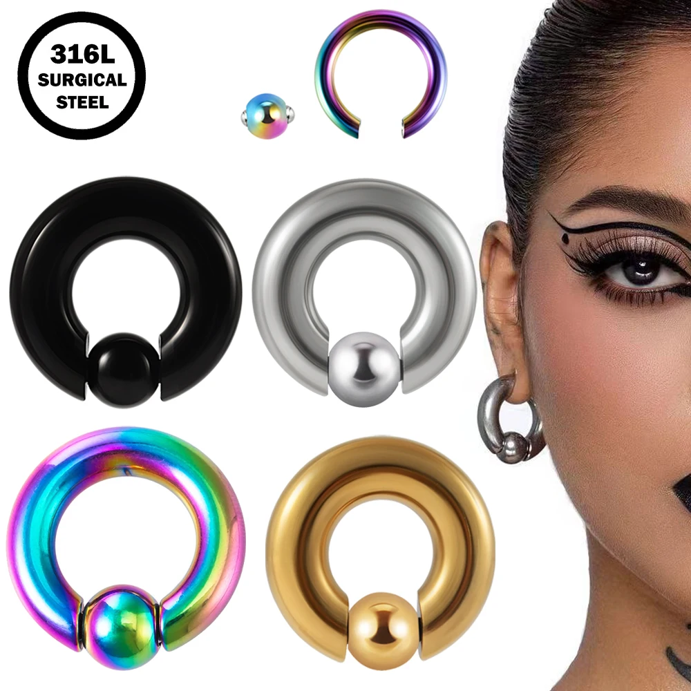 1PC-Stainless-Steel-Large-Size-Captive-Bead-Ring-Big-Gauge-Hoop ...