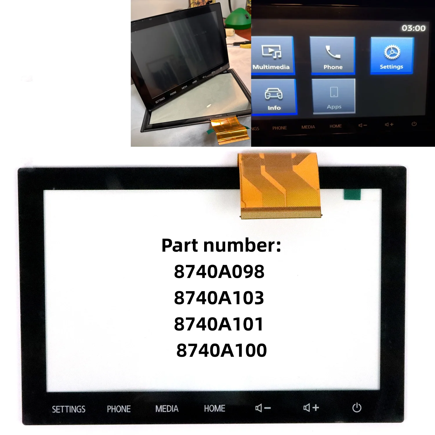 10pcs 8" Touch Screen Nav Radio 8740A098 8740A103 Car Display Panel For ...