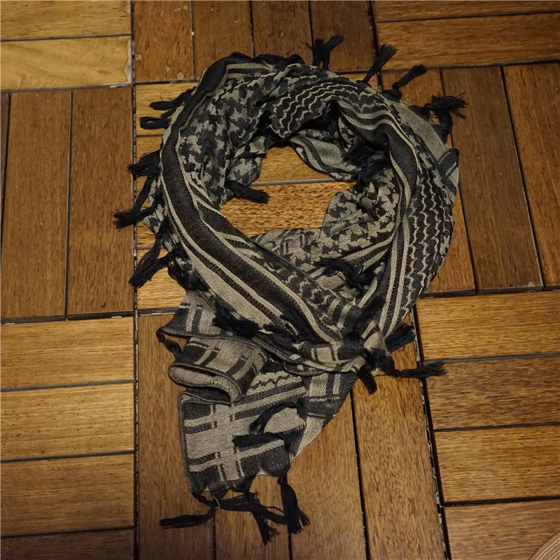 Tactical scarf Arabic kerchief khaki cotton shawl Outdoor Army fan ...