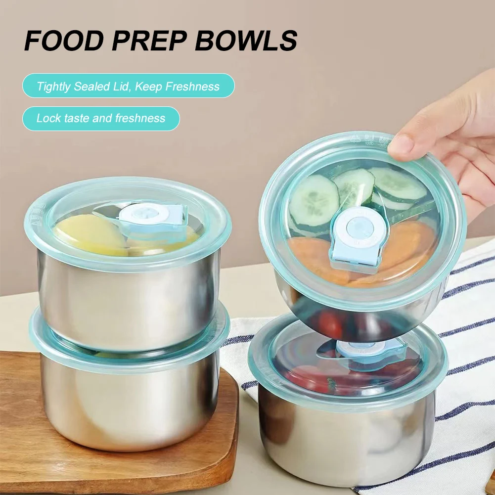 Stainless-Steel-Food-Storage-Bowl-Food-Prep-Bowls-with-Lid-Leakproof ...