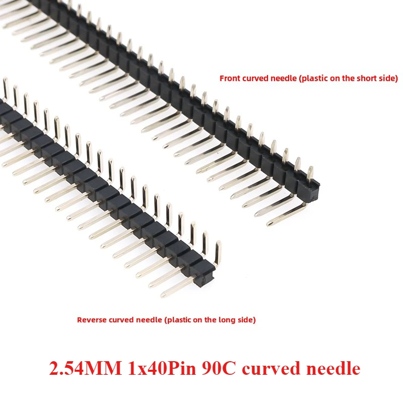 10Pcs/lot 2.54mm 1*40p 90 degree Right angle Single Row Male R/A Pin ...