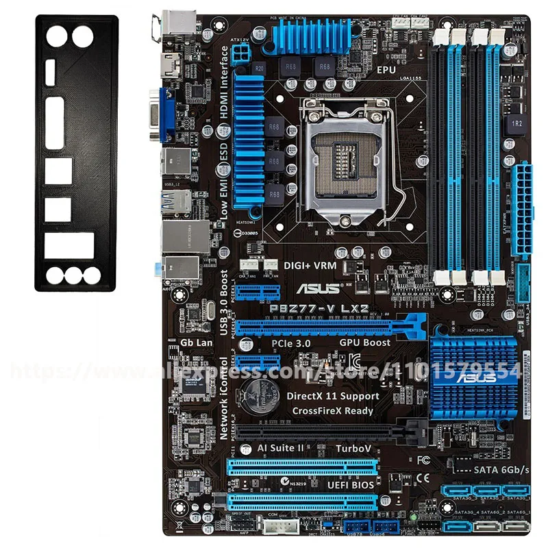 Used,for Asus P8Z77 V LX2 Desktop Motherboard Z77 Socket LGA 1155 i3 i5 i7 DDR3 32G SATA3 USB3.0 ...