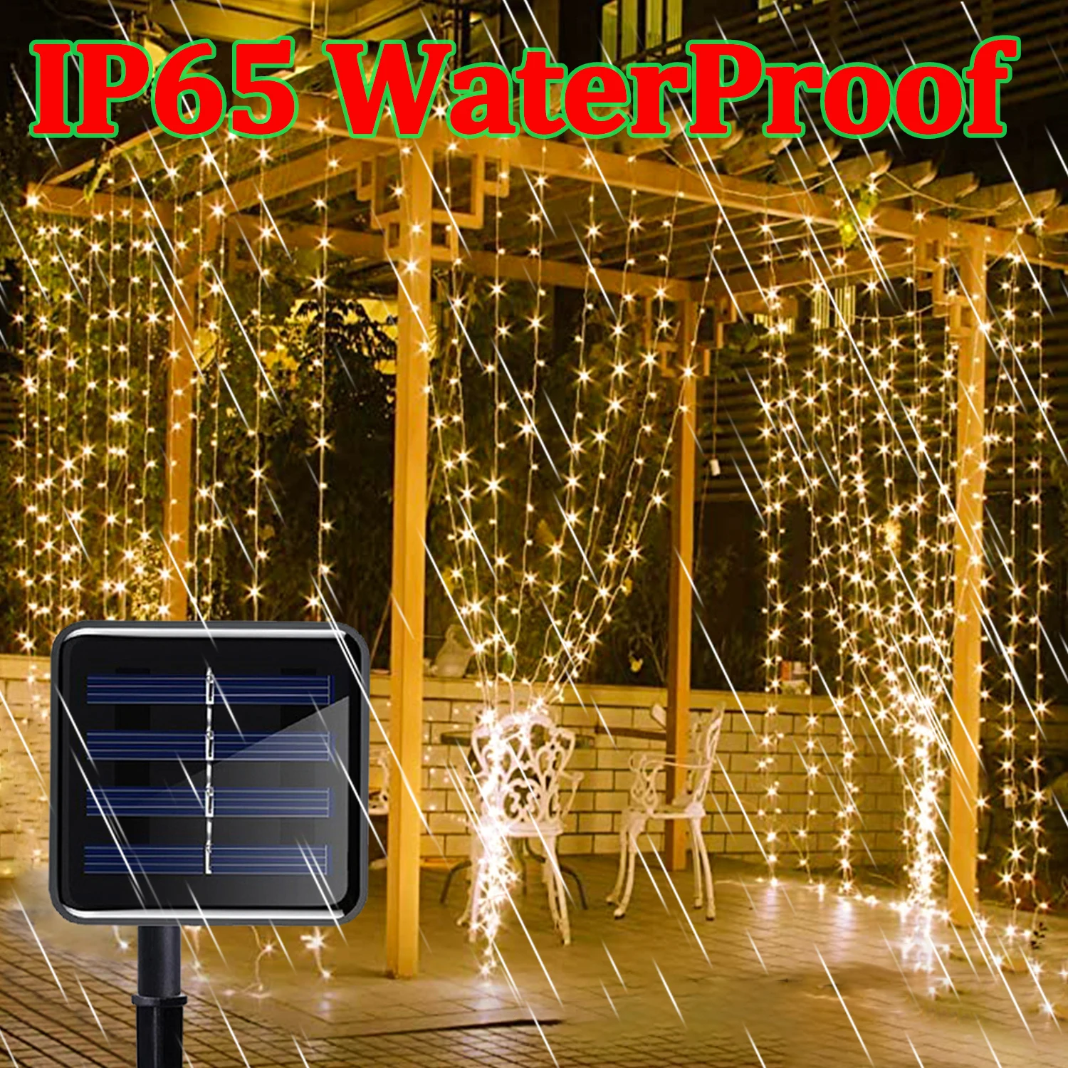 Solar-Powered-3x1M-3x2M-3x3M-LED-Copper-Wire-Curtain-String-Lights ...