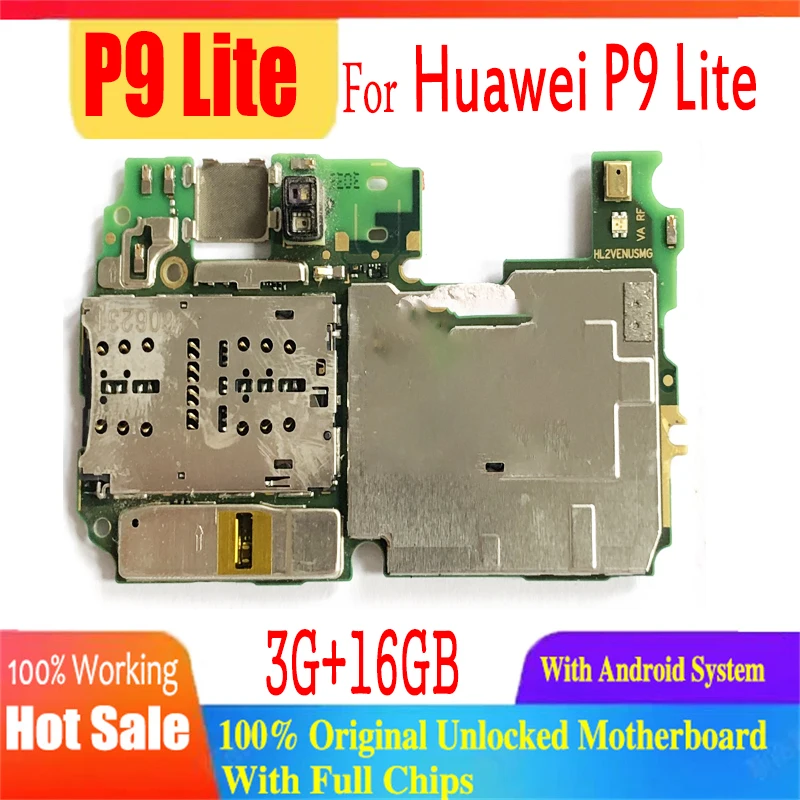 100% trabalhando para huawei p9 lite placa mãe original desbloqueado 16gb rom 3g ram chips ...