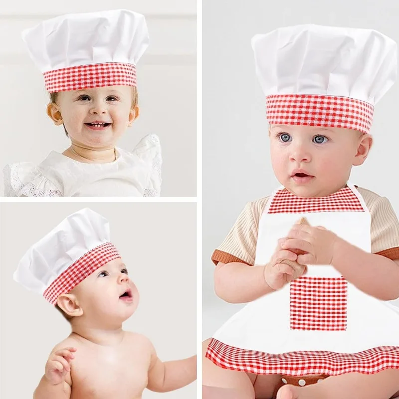 Baby Chef Apron Hat Outfit Baby Photography Props Newborn Cook Props ...