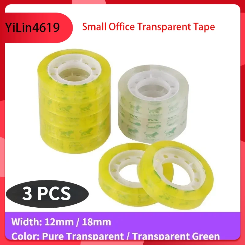 12-18mm-3Pcs-Small-Office-Transparent-Tapes-School-Kids-Students ...