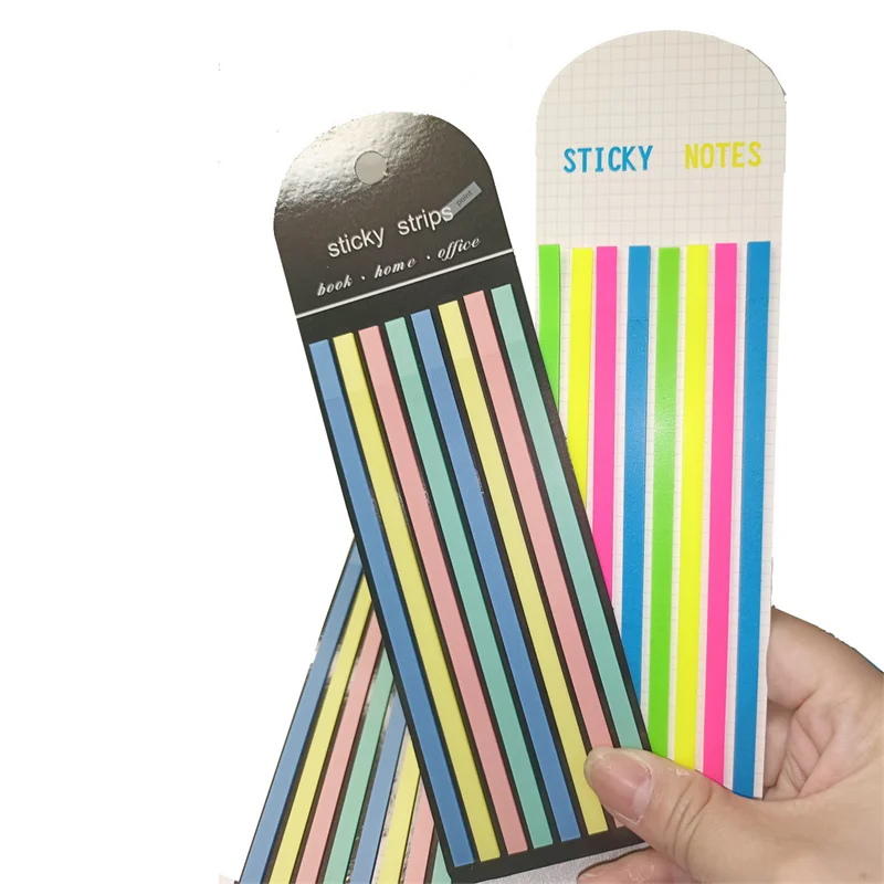 160Pcs/pack Memo Sticky Colorful long strip index sticker fluorescent ...
