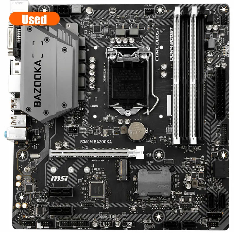Used B360 Motherboard Msi B360m Bazooka Lga 1151 Supports 8th Gen Core ...