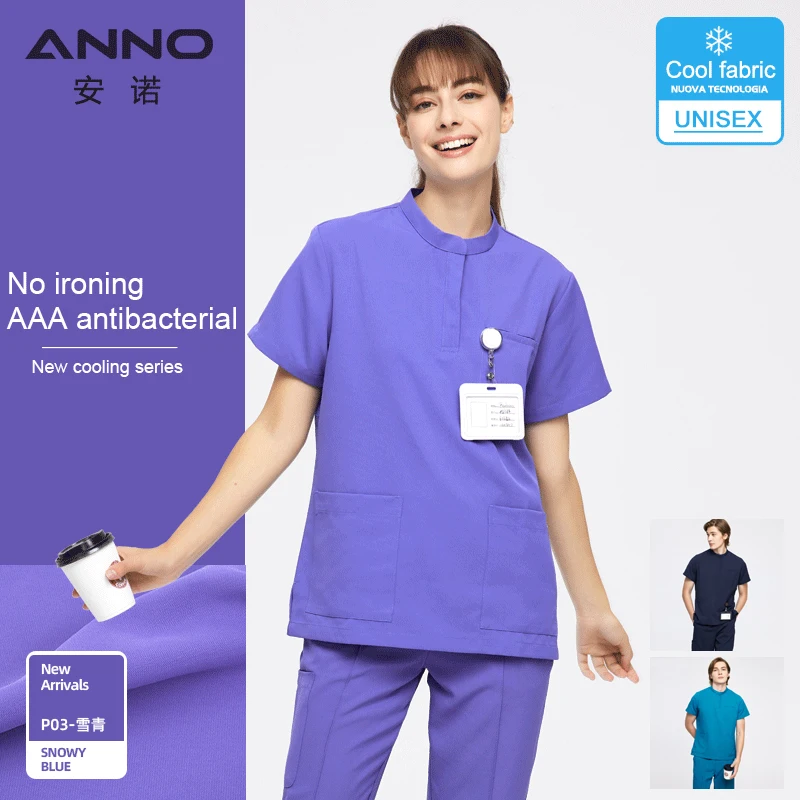 ANNO Cool Fabric Medical Scrubs Set Summer Nurse Uniform Hospital ...