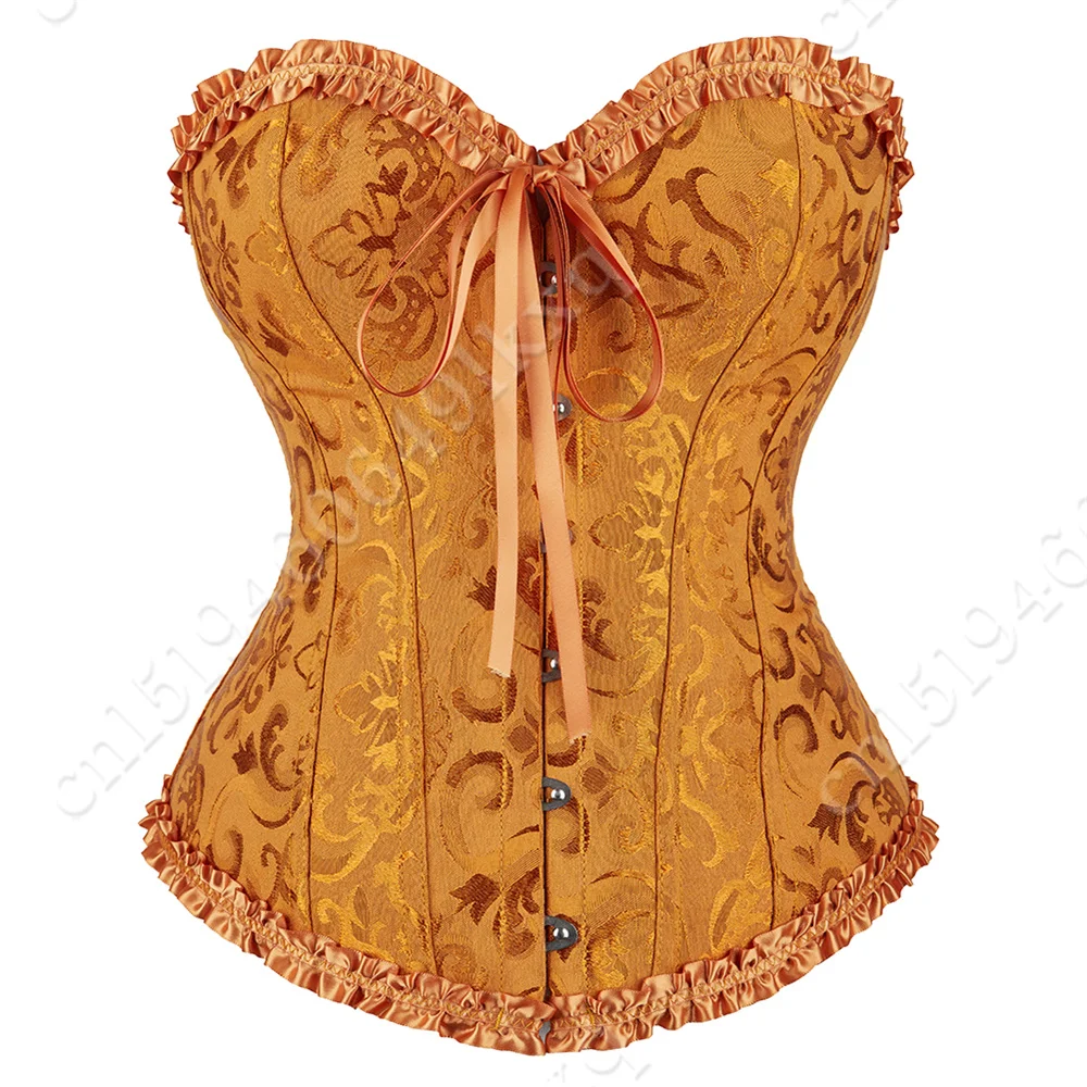 Corset Bustier Top for Women Bustier Overvst Sexy Lace Up Sexy Floral ...