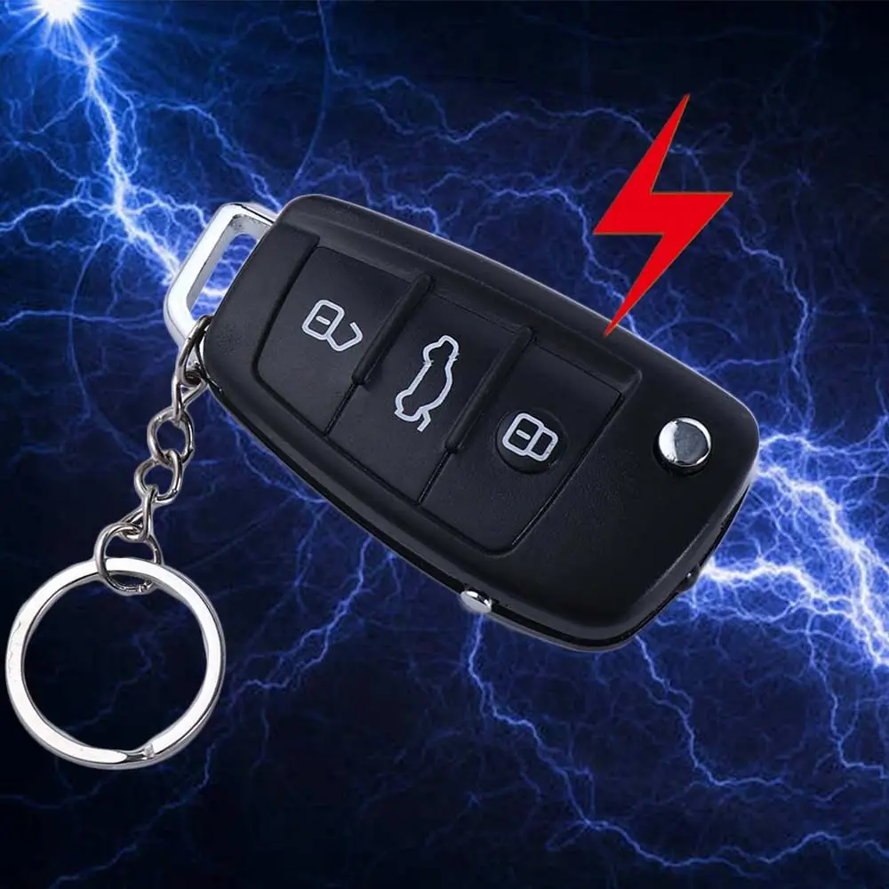 Black Electric Shock Car Key Prank Toy Keychain Practical Jokes Funny ...