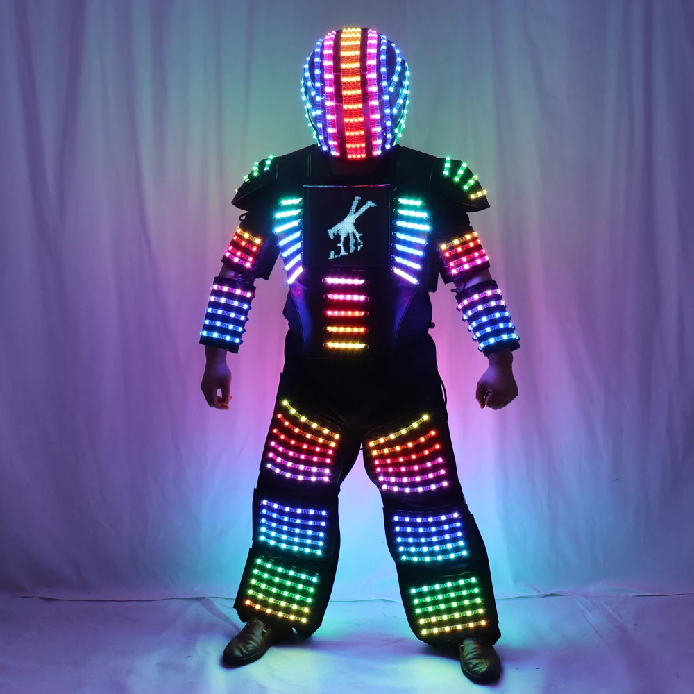 LED Robot Costume Luminous Suit Men Gogo Singer Guest Dancer Costume ...