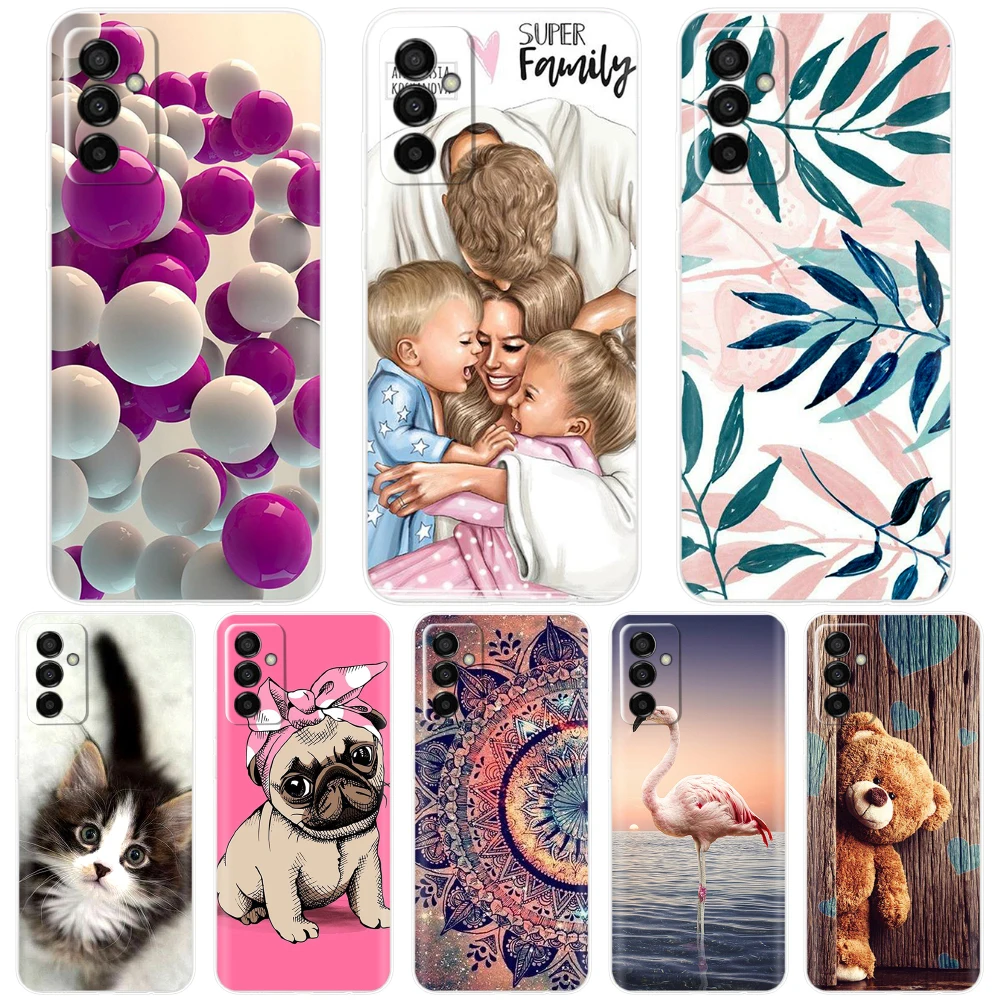 For Samsung A04S Case Fashion Painted Clear Silicone Soft Back Cover ...