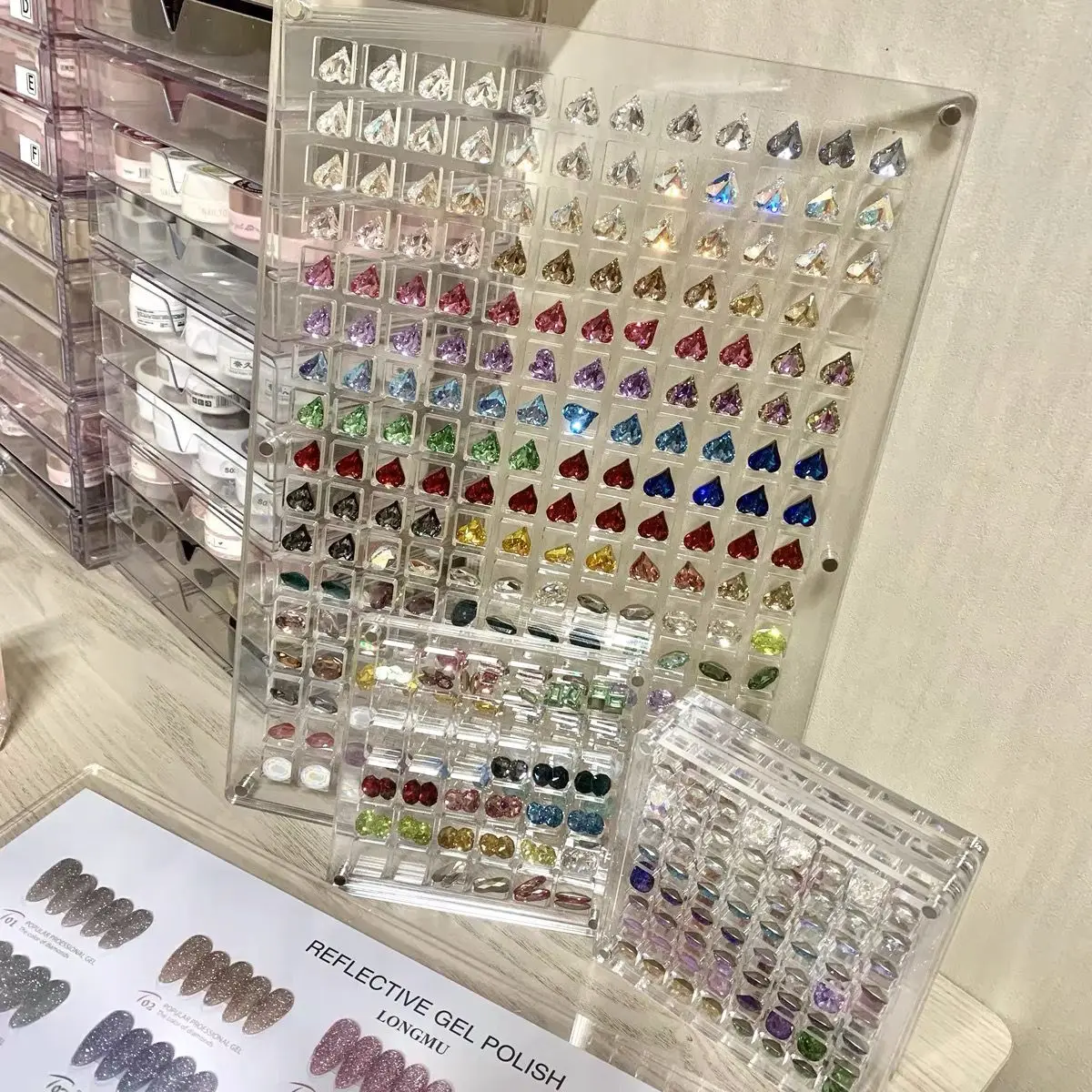 360-Grids-Super-Large-Nail-Accessories-Storage-Box-Transparent-Acrylic ...