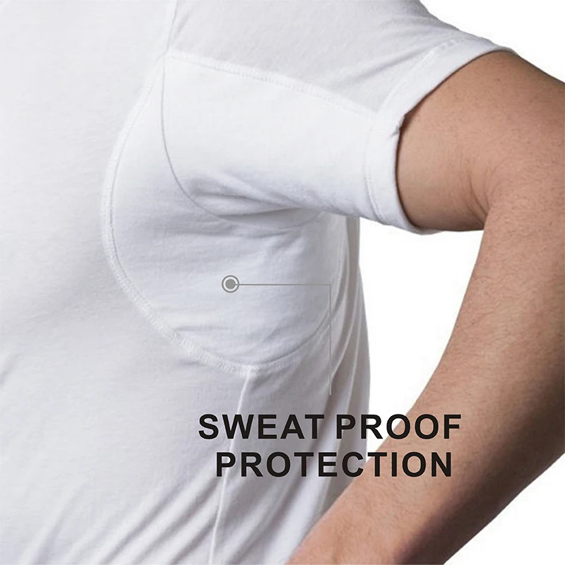 High-Quality-Crew-Neck-Heavy-T-shirts-With-Anti-sweat-Pad-Sweat-Proof ...